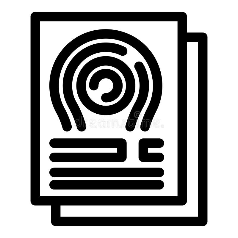Fingerprint Scanner Analyzing Document for Security Access Stock Vector ...