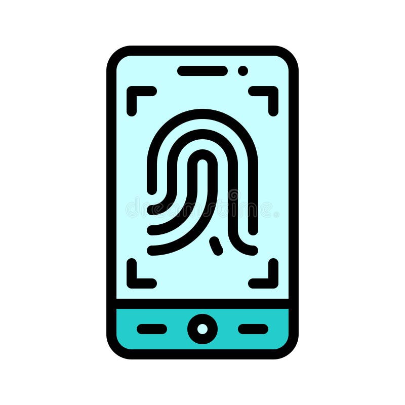 Fingerprint Scanner App Icon, Mobile Application Vector Illustration ...