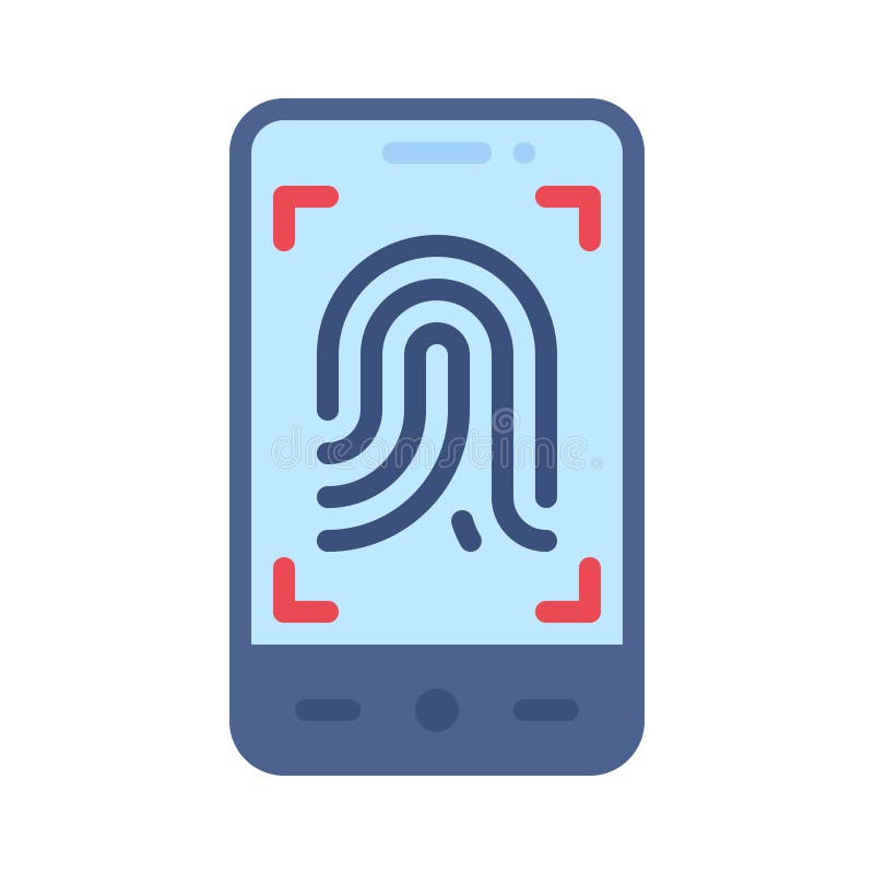Fingerprint Scanner App Icon, Mobile Application Vector Illustration ...