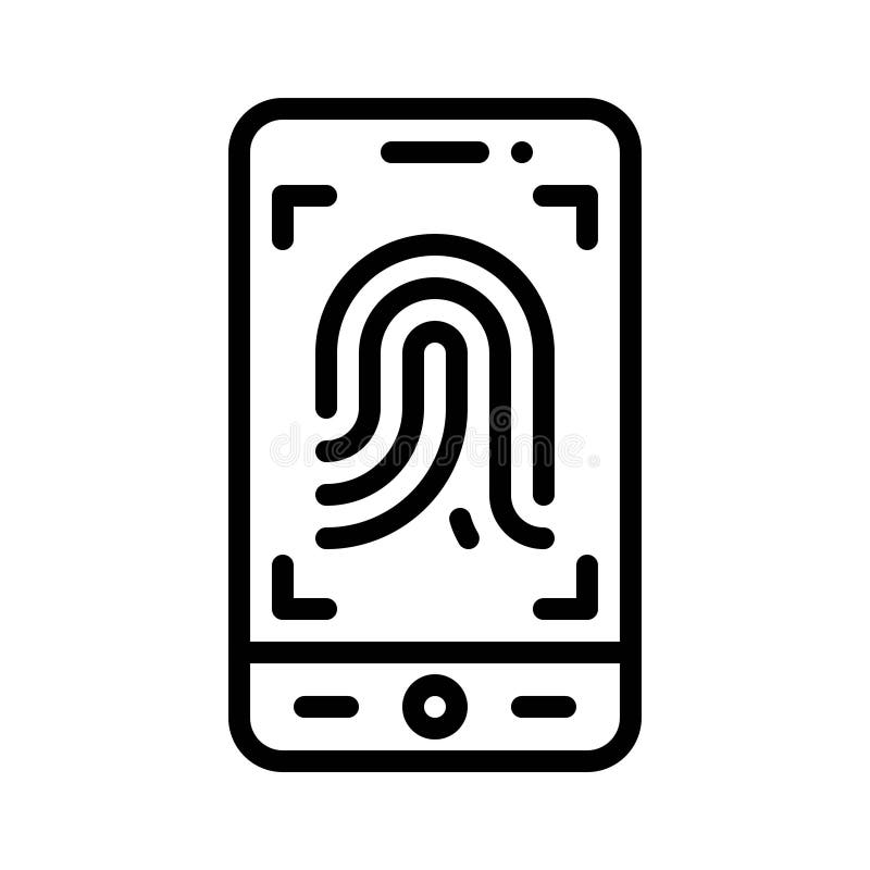 Fingerprint Scanner App Icon, Mobile Application Vector Illustration ...