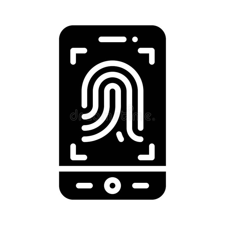 Fingerprint Scanner App Icon, Mobile Application Vector Illustration ...