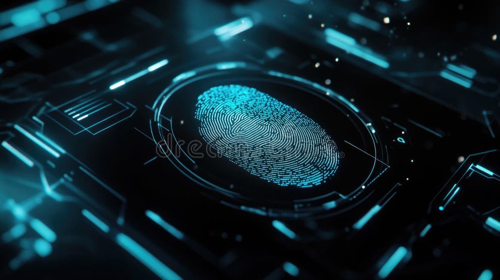 Computer Keyboard with Fingerprint Scanner Stock Photo - Image of ...