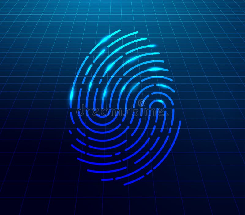 Fingerprint Scanner. Cyber Security, Technology Identification Concept. Futuristic Technology ...