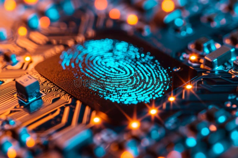 Fingerprint Scanner Digital Footprint Computer Security Safety Tracking ...