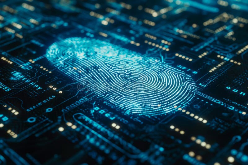 Fingerprint Scanner Digital Footprint Computer Security Safety Tracking ...