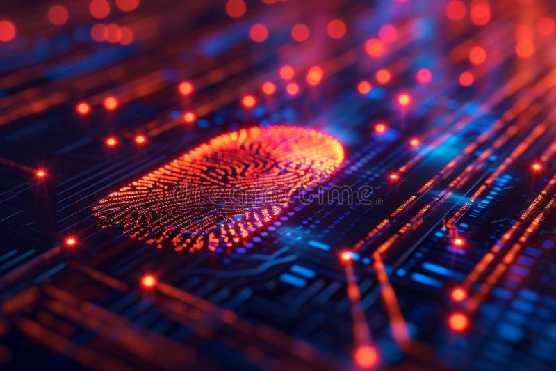 Fingerprint Scanner Digital Footprint Computer Security Safety Tracking ...