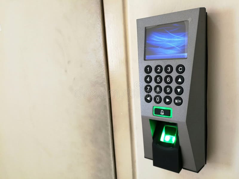 Fingerprint Scanner of Front Machine Room - Security Stock Image ...