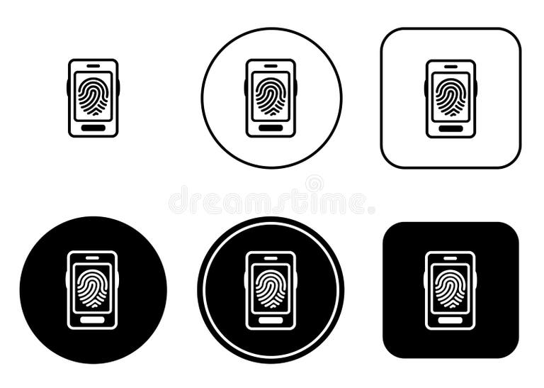 Fingerprint Scanner Device Icon Variants Pack Stock Vector ...
