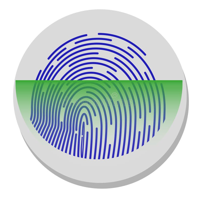 Fingerprint Scanner ID Symbol. Laser Scanning Scanning System. Flat ...