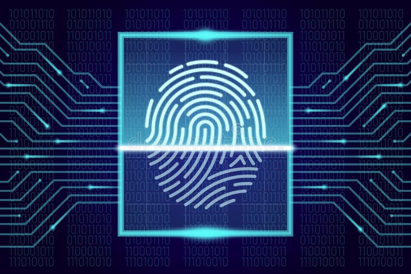 Fingerprint Scanner, Identification System. HUD Interface Concept Stock ...