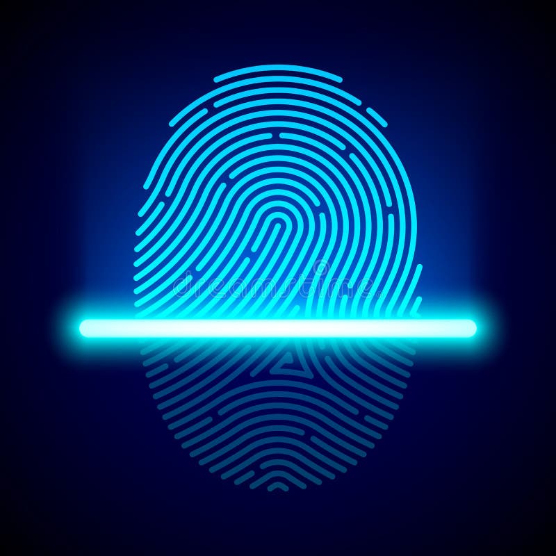 Fingerprint scanner stock vector. Illustration of personal - 45711092