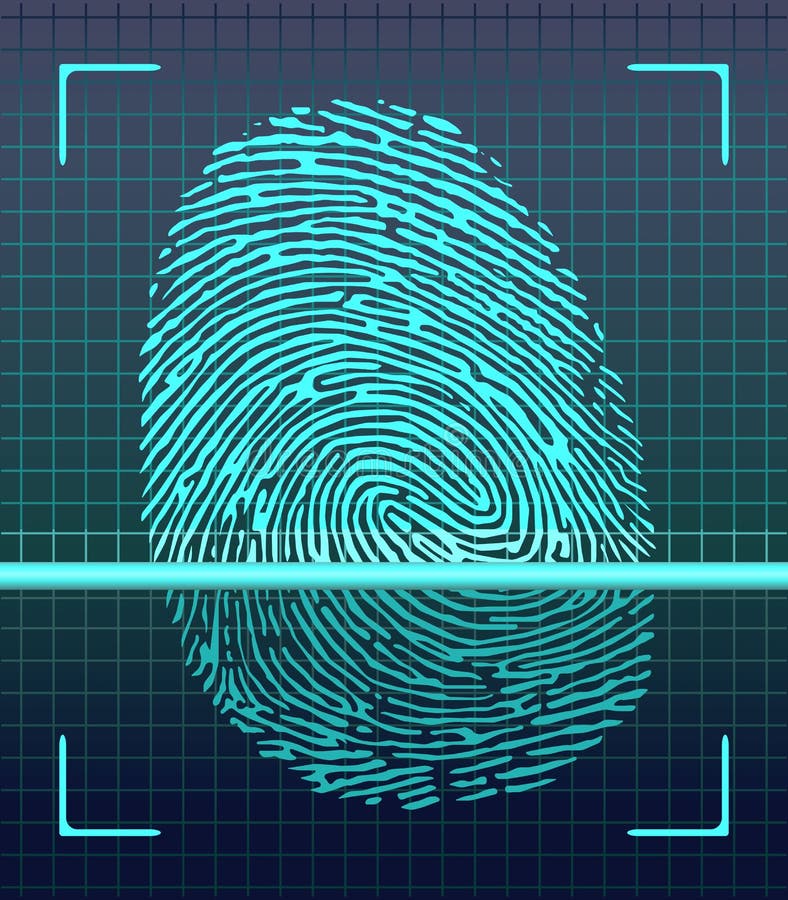Biometric Thumb Scanner System Stock Illustration - Illustration of ...