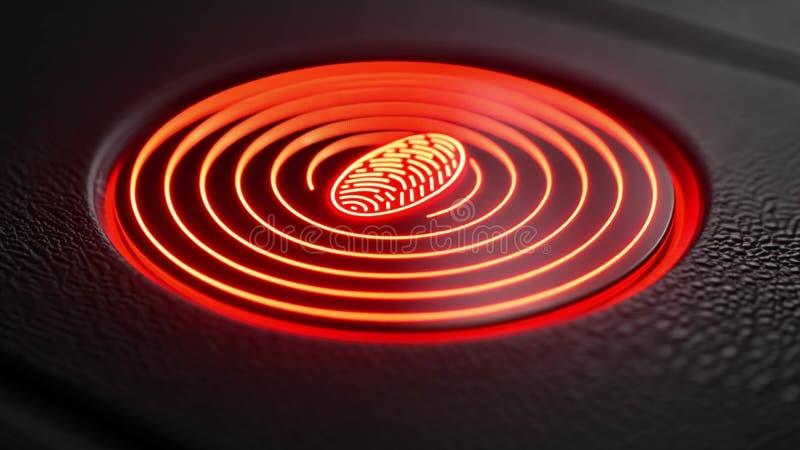A Fingerprint Scanner with Illuminated Red Design Highlights Security ...