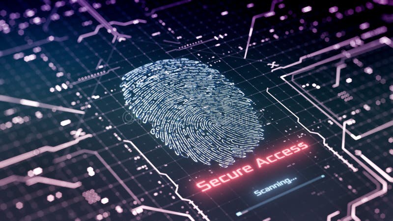 Fingerprint Scanner Interface Stock Illustration - Illustration of ...