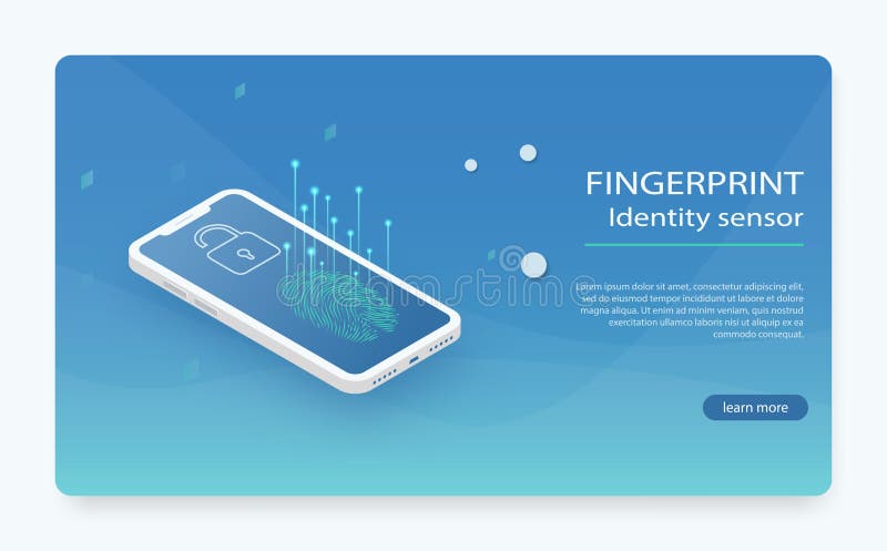 Fingerprint Scanner on the Phone Screen. Stock Vector - Illustration of ...