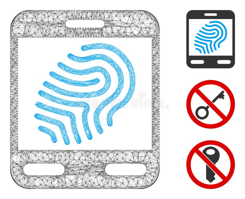 Fingerprint Scanner Polygonal Web Vector Mesh Illustration Stock Vector ...