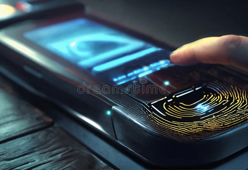 Fingerprint Scanner for Scan Biometric Identity Stock Illustration ...