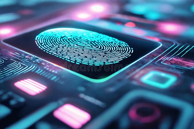 Fingerprint Scanner for Scan Biometric Identity Stock Illustration ...