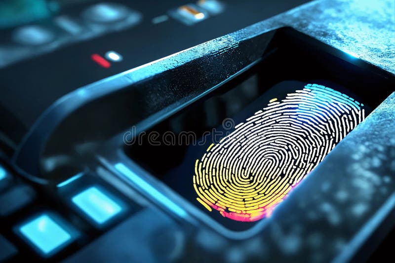 Fingerprint Scanner for Scan Biometric Identity Stock Illustration ...