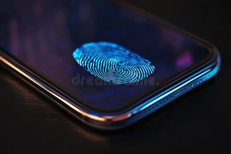 Fingerprint Scanner on Smartphone for Enhanced Security Stock Photo ...