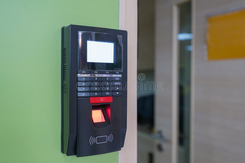 Fingerprint Scanner on Wall To Record Working Time or Enter Security ...