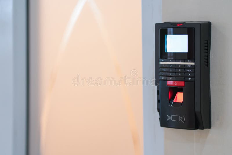 Fingerprint Scanner on Wall To Record Working Time or Enter Security ...