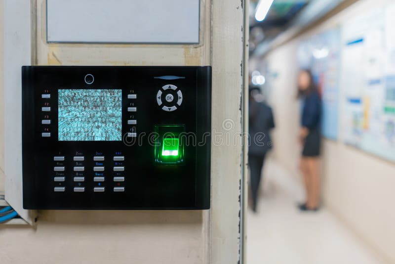 Fingerprint Scanner on Wall To Record Working Time or Enter Security ...