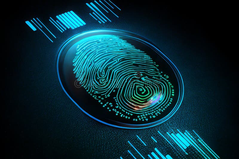Fingerprint Scanning, Biometric Identification and Security Login Stock ...