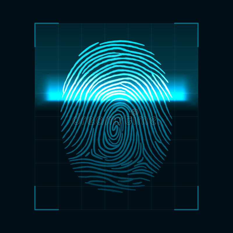 Biometric Security Hand Scan Stock Illustration - Illustration of ...