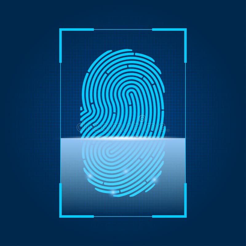 Digital Security Hand Print Scan Stock Illustration - Illustration of ...
