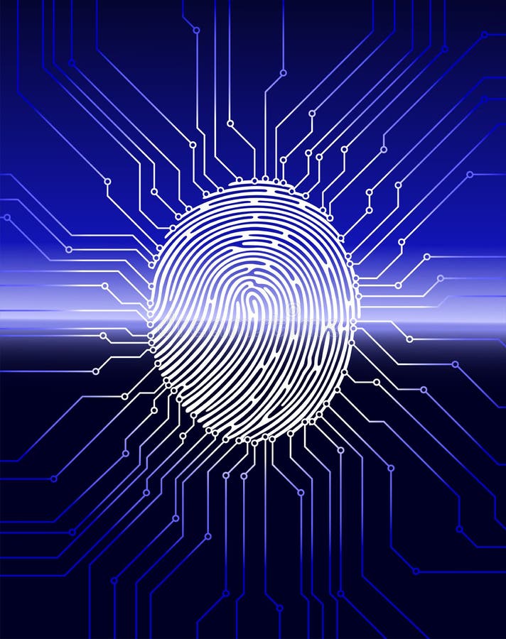 Fingerprint Scanning, Digital Biometric Security System, Data ...