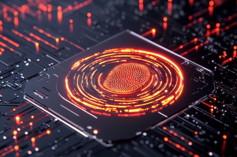 Fingerprint Scanning Hologram Biometric Identity Technology Security ...