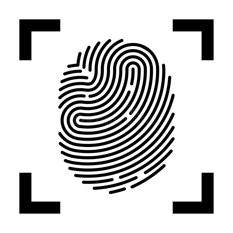 Fingerprint Scanning Icon stock vector. Illustration of biometric ...