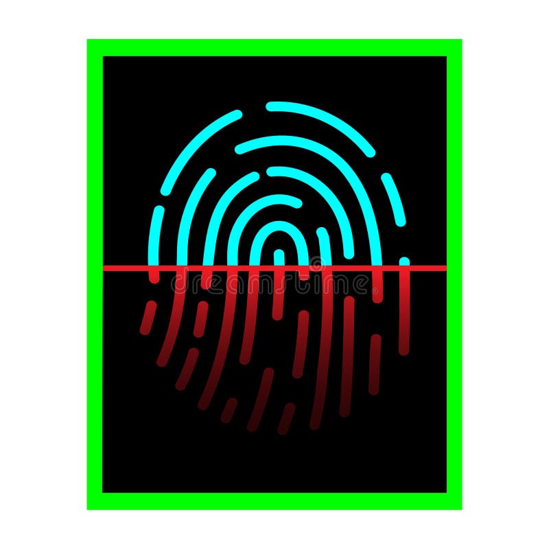 Fingerprint Scanning Icon Sign. Vector Illustration Stock Vector ...