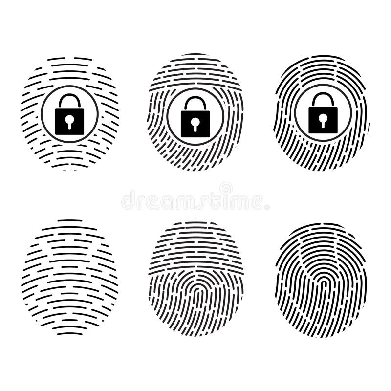 Fingerprint Isolated. Vector Security System. Digital Lock Stock Vector ... Fingerprint Isolated. Vector Security System. Digital Lock Stock Vector ...