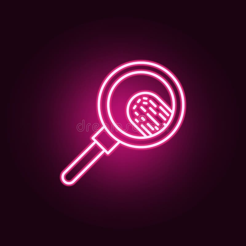 Fingerprint, Search Neon Icon. Elements of Law & Justice Set. Simple ...