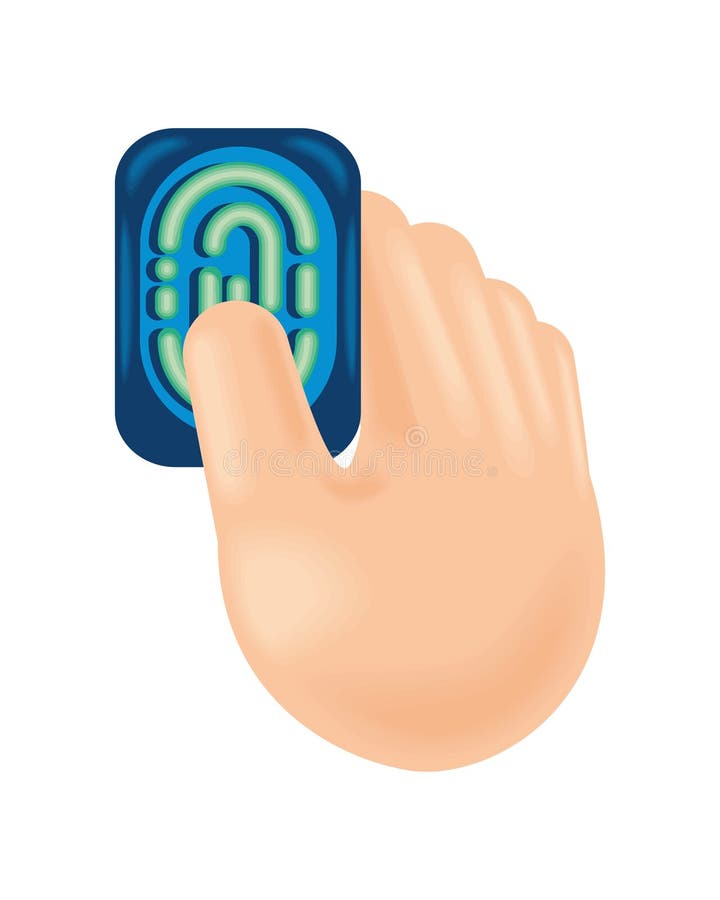 Fingerprint secure login stock illustration. Illustration of secure ...