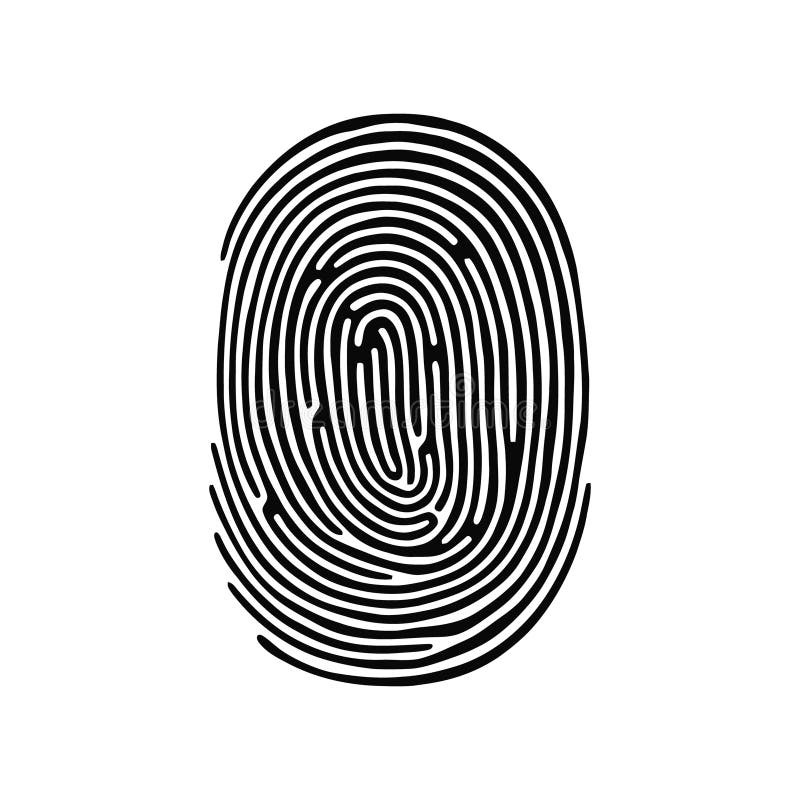 Fingerprint, Secure Security Logo. Icon on White Background Stock ...