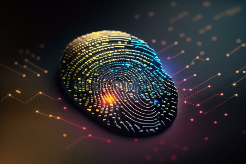 Fingerprint, Security Concept, Generative Ai Stock Illustration ...