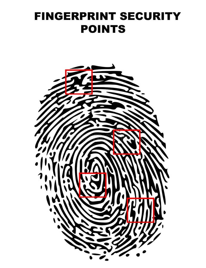 Fingerprint Security Points Stock Illustration - Illustration of design ...