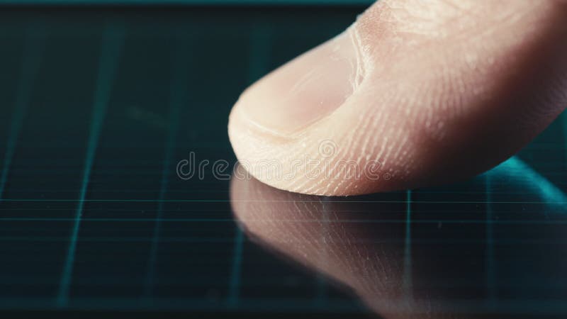 Security Scan of an Index Finger Door with Fingerprint Stock Footage ...