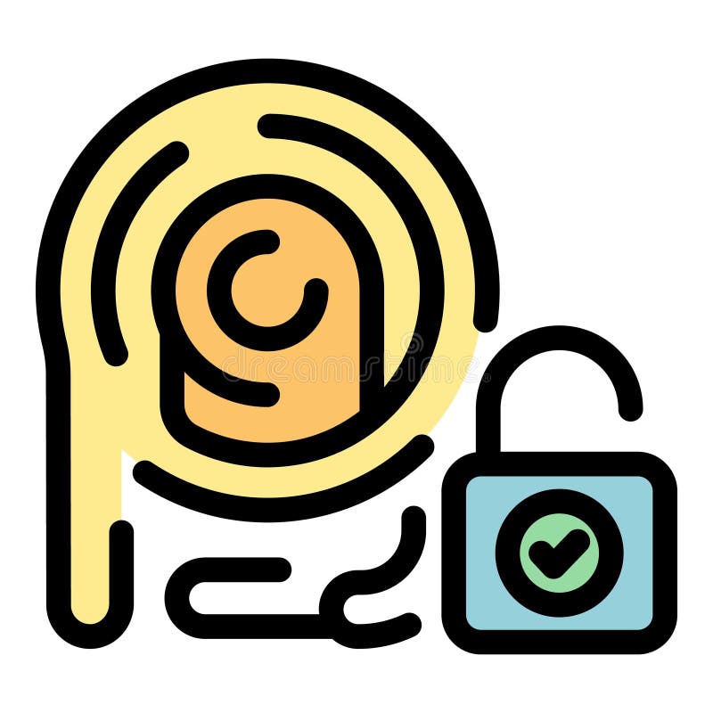 Fingerprint Security System Access Icon Showing Unlocked Security ...