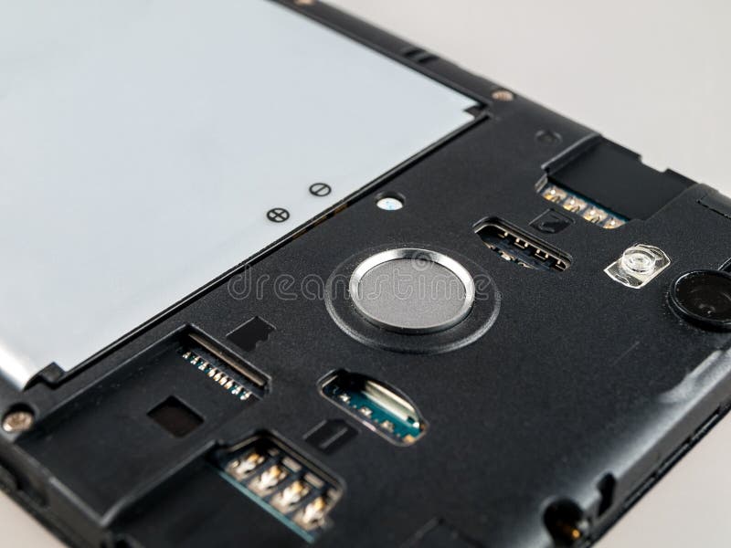 Fingerprint Sensor in a Disassembled Smartphone, Fingerprint Scanner ...