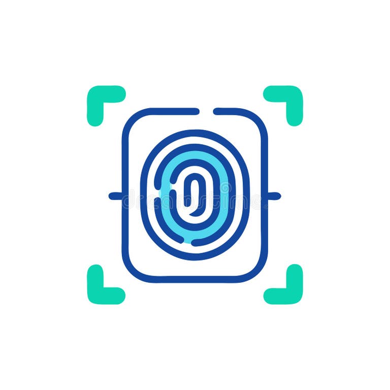 Fingerprint Sensor Icon for Security Access Stock Illustration ...