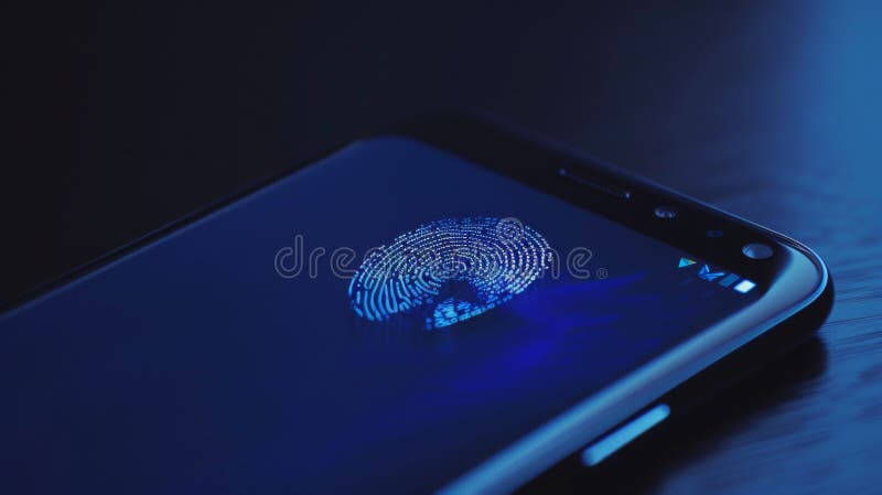 Fingerprint Sensor on Smartphone Closeup Stock Illustration ...