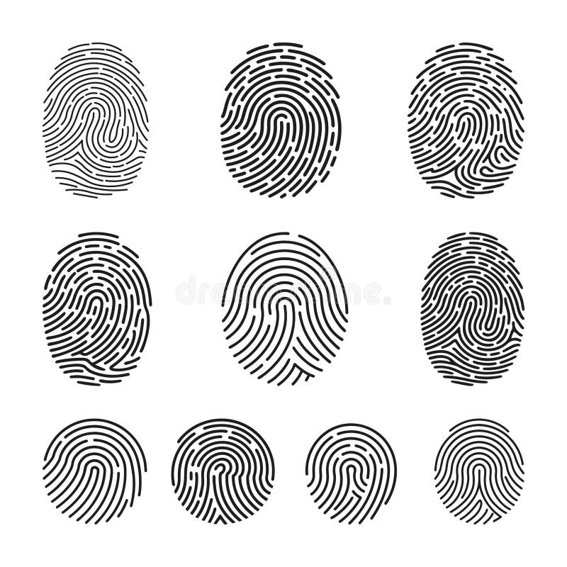 Fingerprint Set Vector SVG, Fingerprint Silhouette, Stock Vector ...