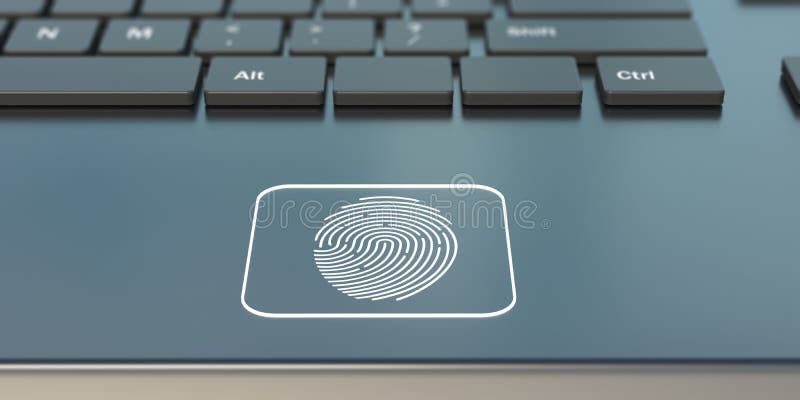 Fingerprint Sign on a Laptop. Access Control, Biometric ...