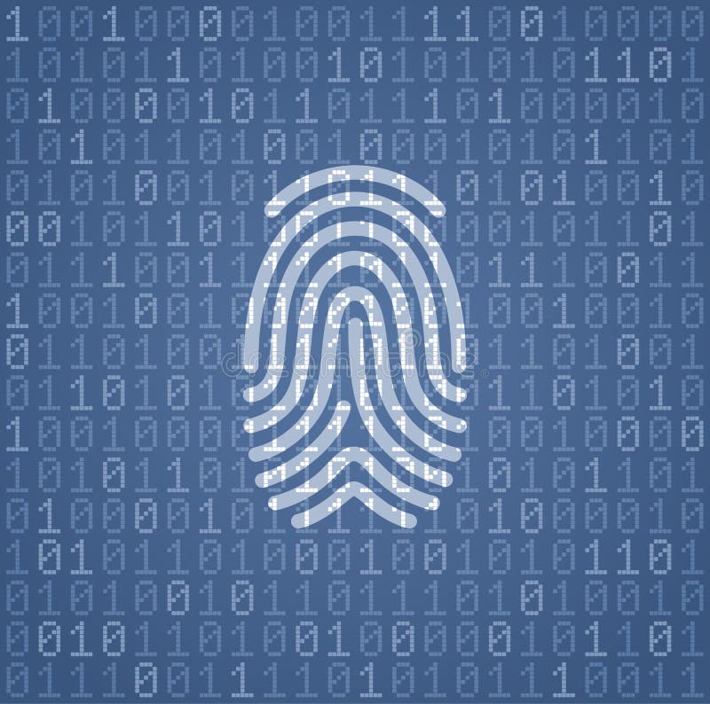 Fingerprint Signature in Binary Code Stock Vector - Illustration of ...