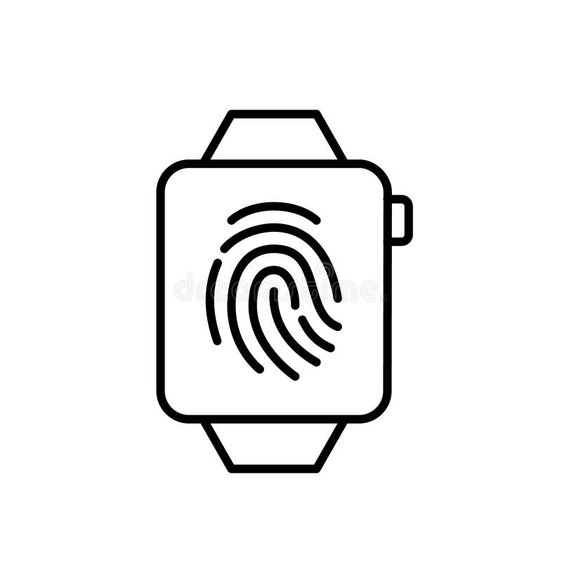Fingerprint on Smart Watch. Biometric User Account Access. Pixel ...