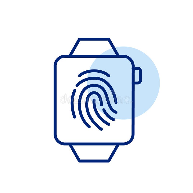 Fingerprint on Smart Watch. Biometric User Account Access. Pixel ...